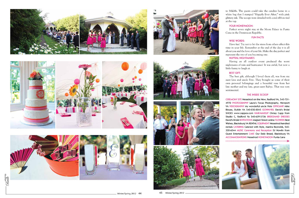 Winter/Spring 2012 Real Wedding Features | Virginia Bride Magazine