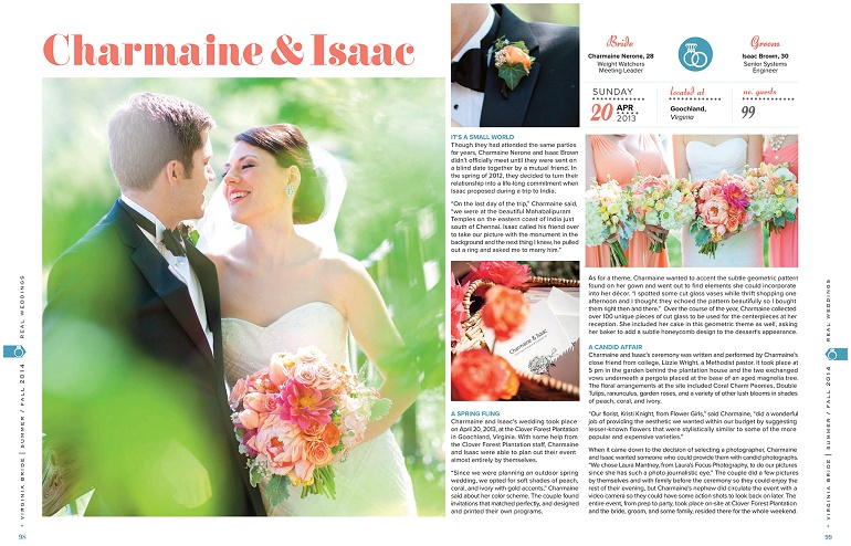 Charmaine & Isaac Featured! | Virginia Bride Magazine